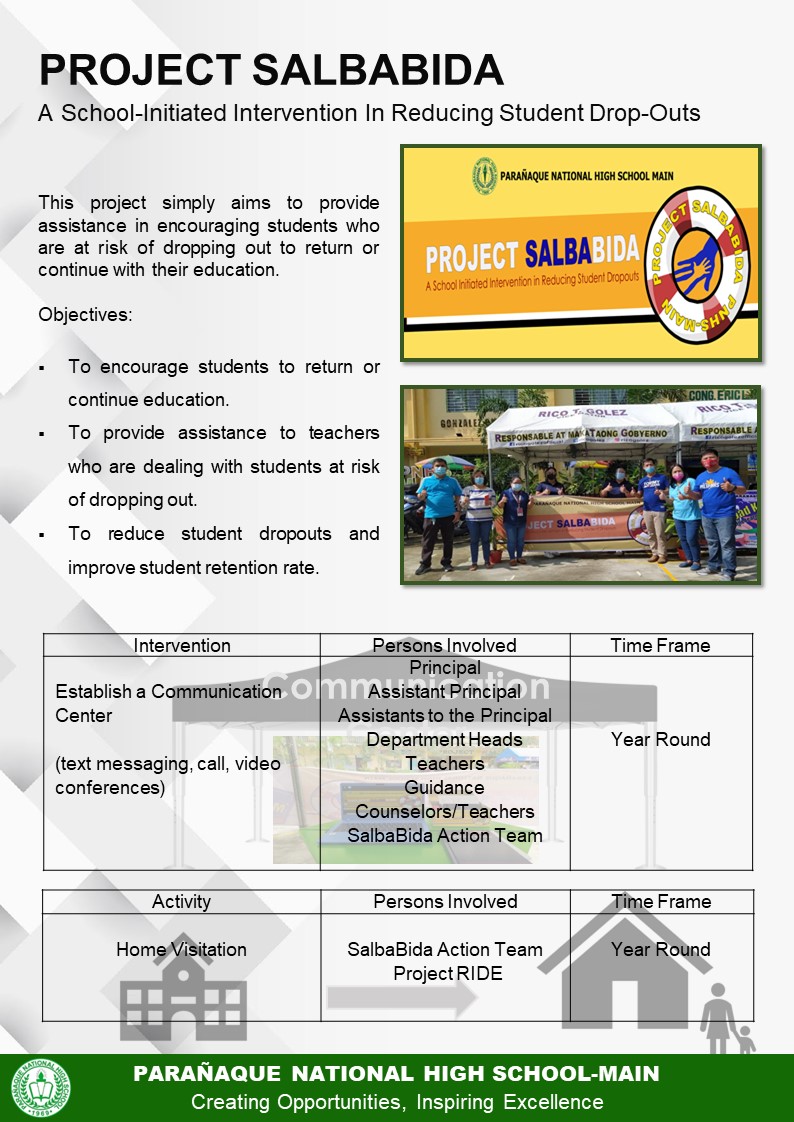 Project Salbabida | Paranaque NHS - Main